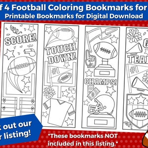 4 Soccer Themed Printable Coloring Bookmarks for Kids- INSTANT DOWNLOAD ...