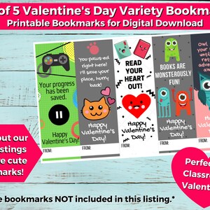 Reading Valentine Bookmarks-edit Printable Valentine's Card for Kids ...