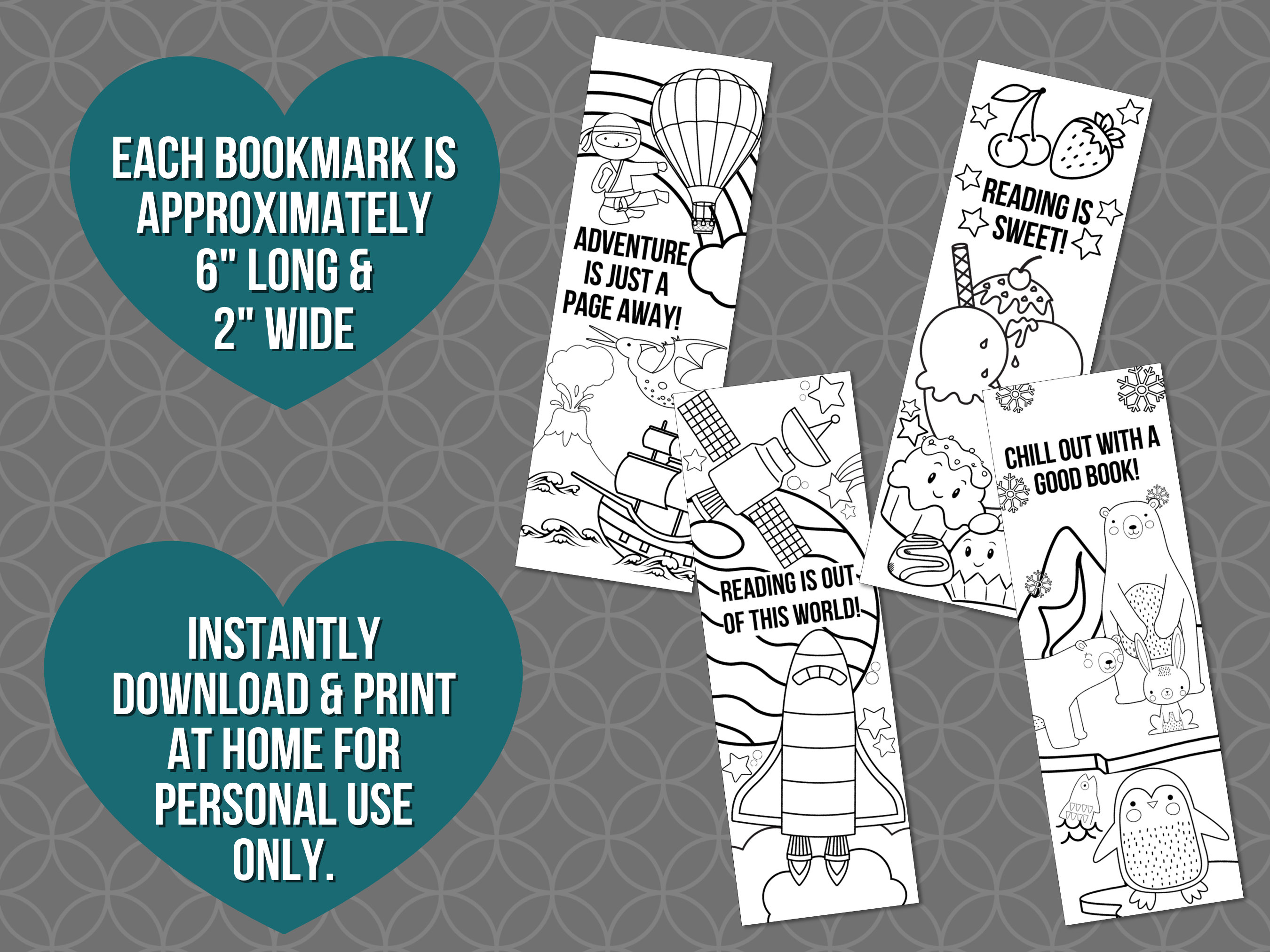 8 Printable Coloring Bookmarks for Kids INSTANT DOWNLOAD - Etsy