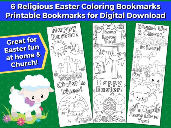 6 Printable Easter Coloring Bookmarks for Kids INSTANT - Etsy