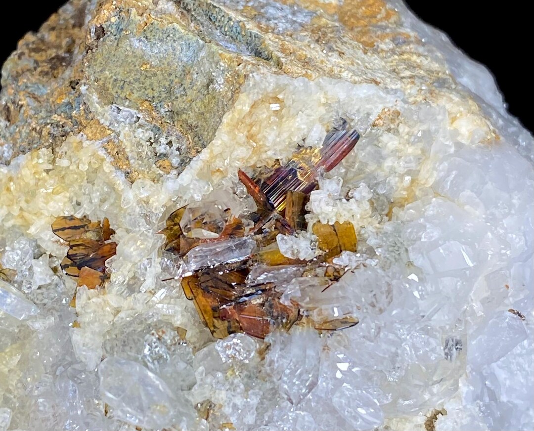 Rare Red Brookite With Quartz: Crystal Specimen, Raw Mineral (208 Grams ...