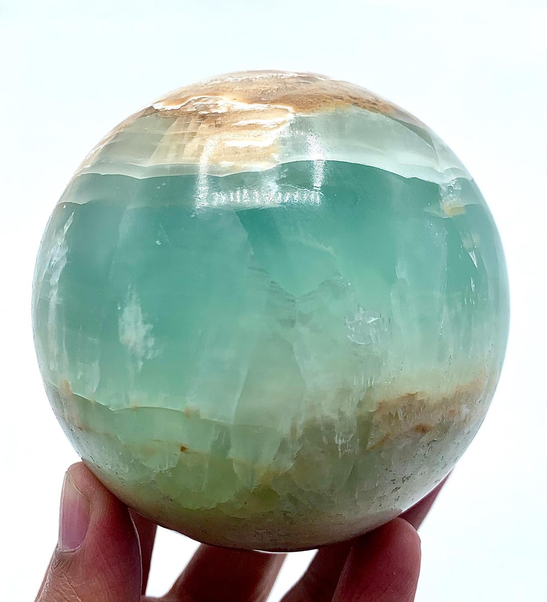 Caribbean Calcite Sphere cute Real Crystal Sphere Caribbean Sphere ...