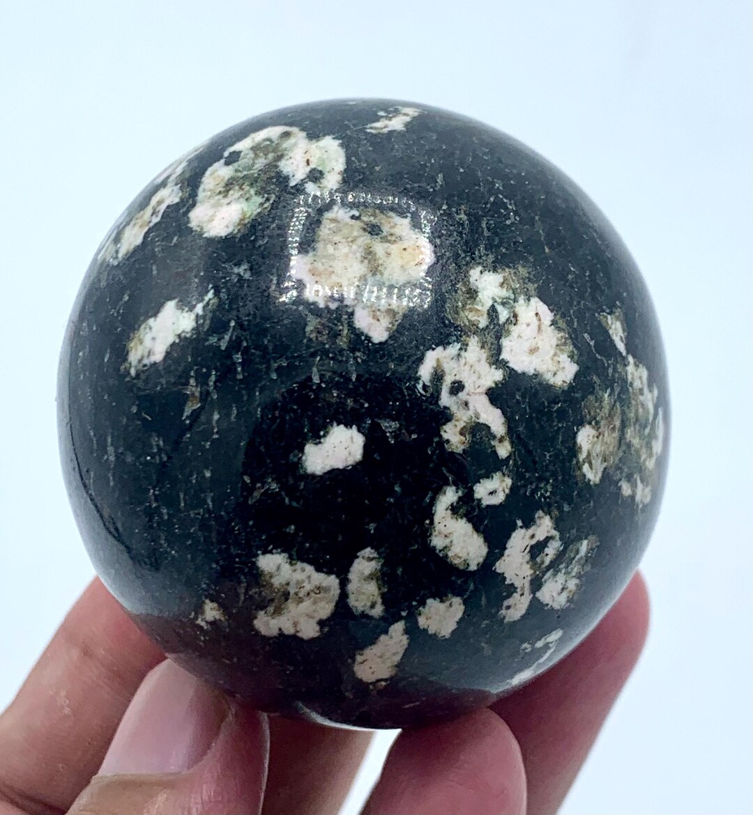 338 Gram Obsidian Snow Flakes Healing Crystal Sphere -gemstone Gift for ...
