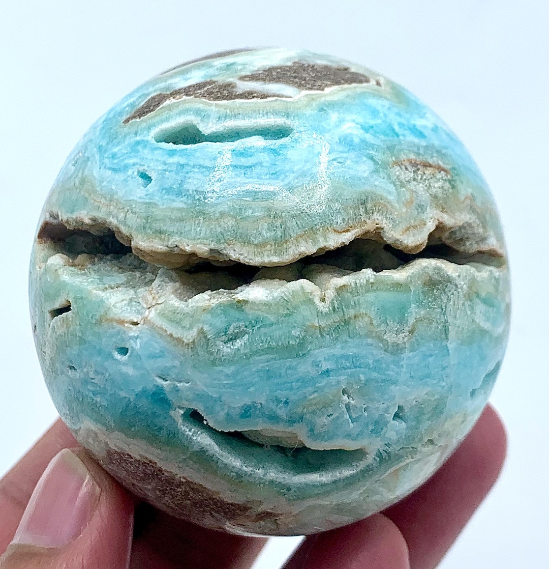 66mm Unique Texture Smithsonite/hemimorphite Sphere - Cute Crystal ...