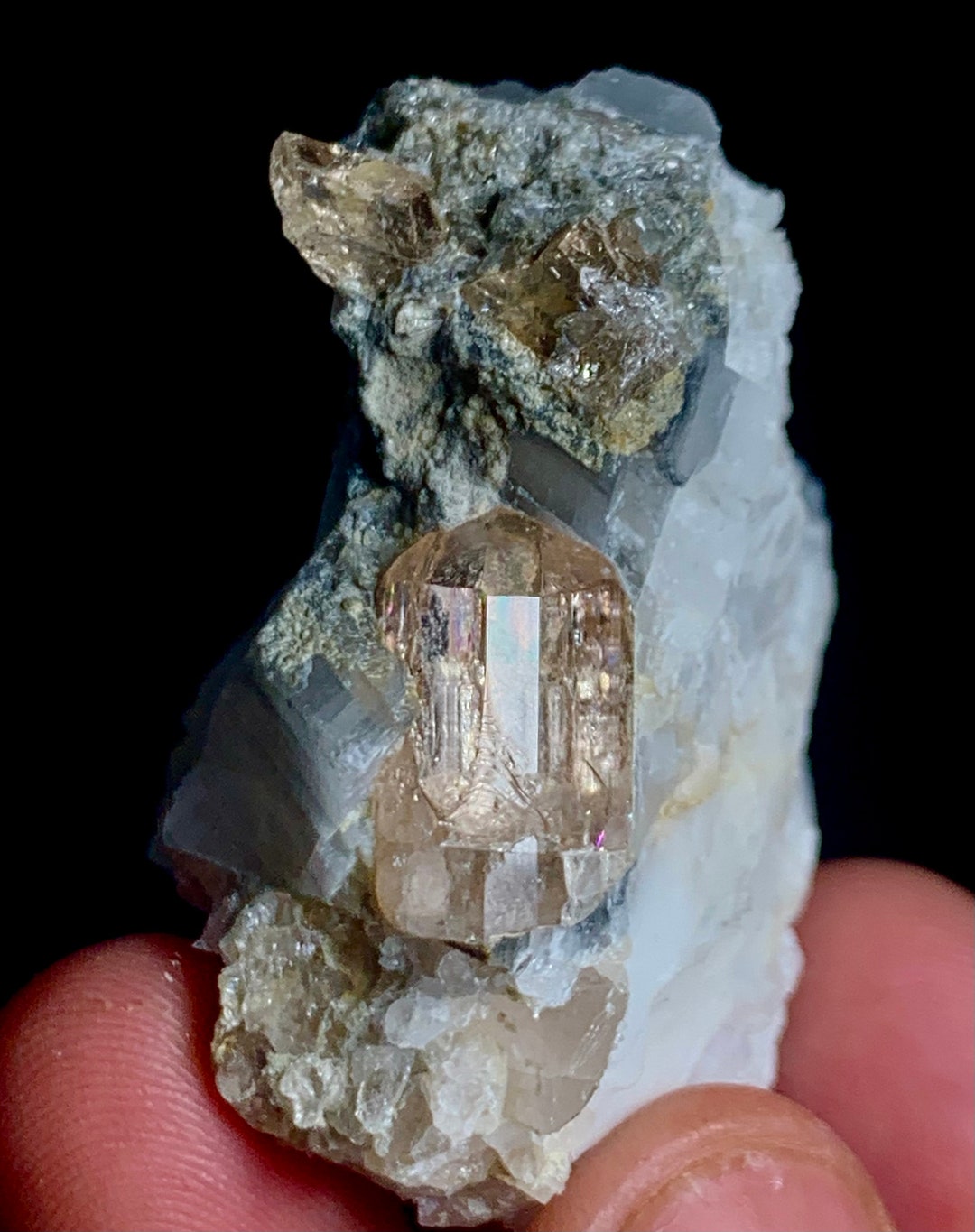 54 Gram Natural Rare Topaz Crystal on Matrix Specimen From Katlang ...