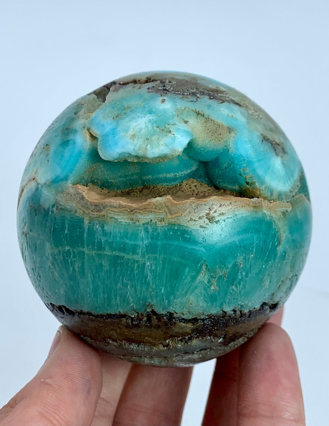 73mm Unique Texture Smithsonite Sphere - Cute Crystal Sphere- Real ...