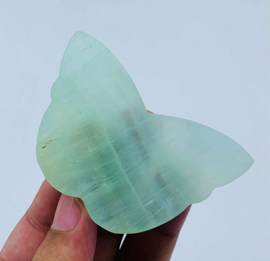 Handmade Pistachio Calcite Butterfly Carving (75x49x9mm) - Etsy