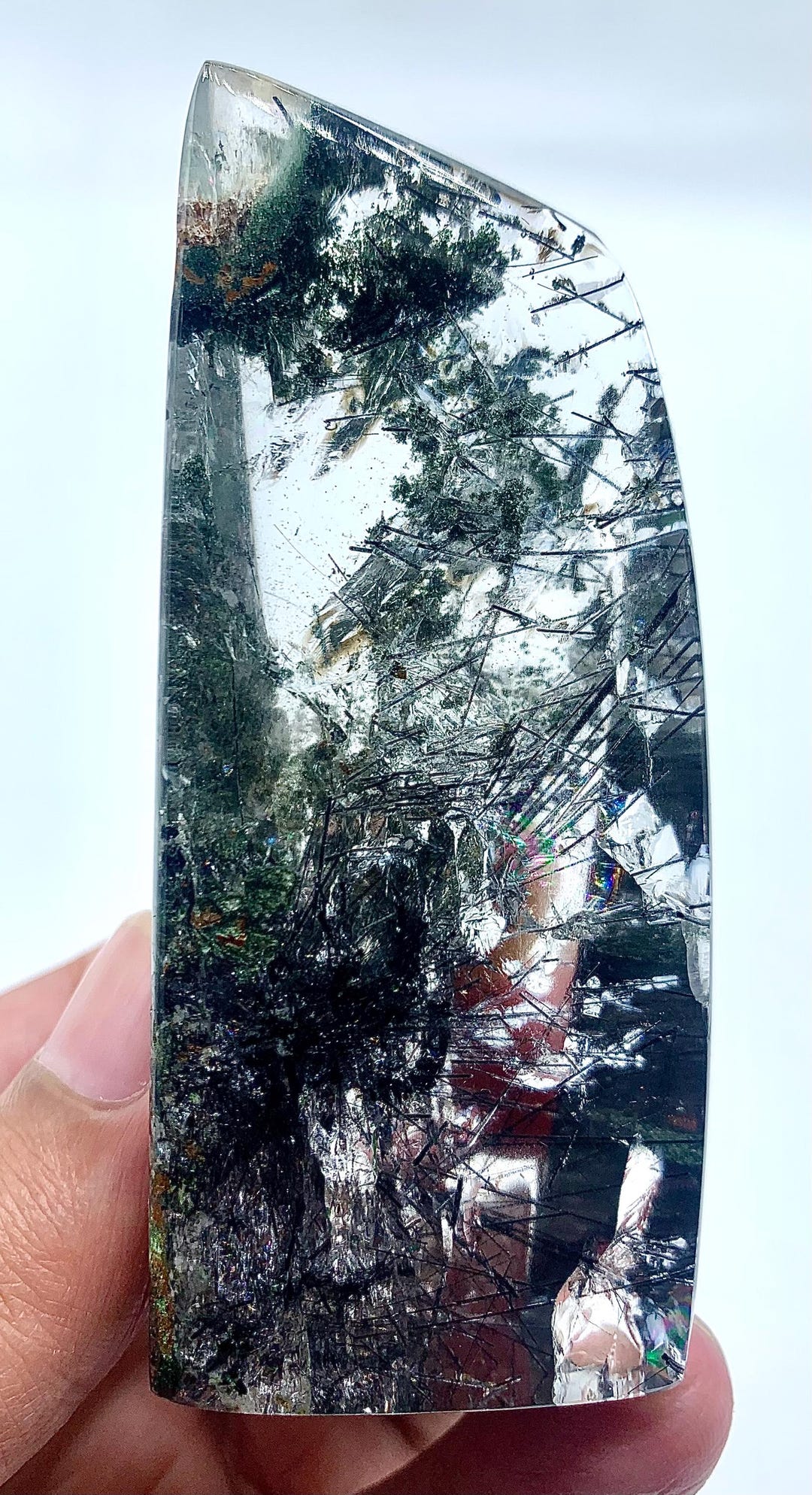 126 Gram Shiny Rutile Quartz Polished Freeform . Tourmaline Grow With ...