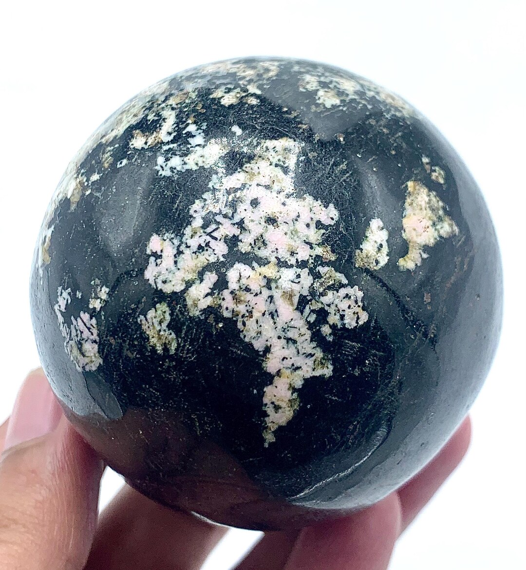 597 Gram Obsidian Snow Flakes Healing Crystal Sphere -gemstone Gift for ...