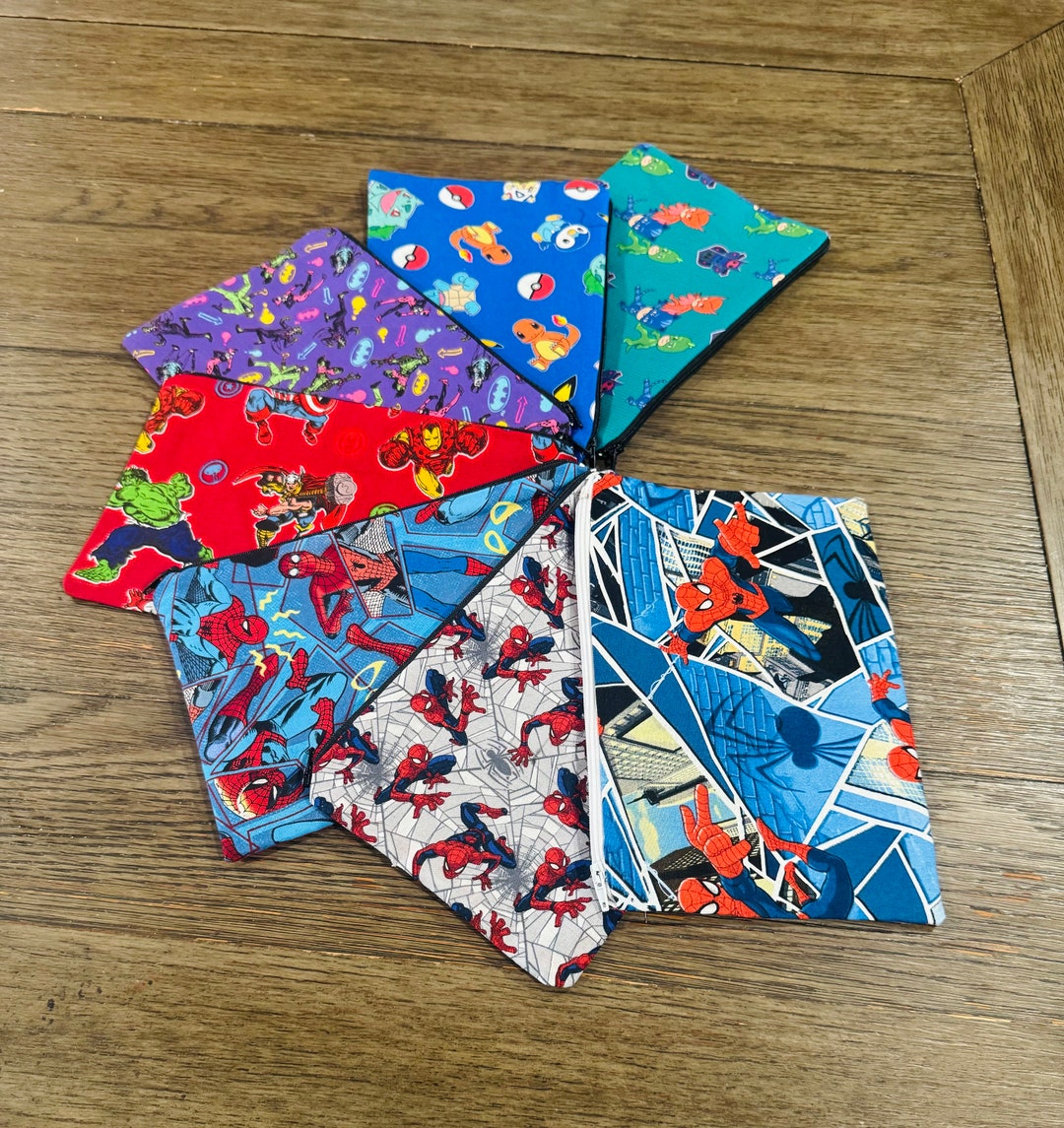 Superhero Cotton Zipper Pouch | Kids Travel Bag - Etsy