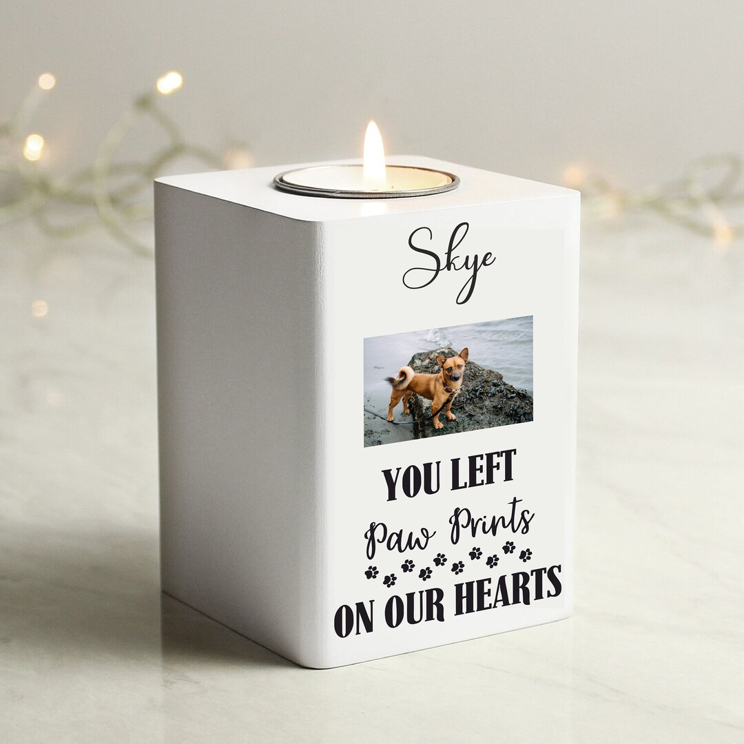 Personalised Pet Memorial Tea Light Candle Holder - for Dogs , Cats Any ...