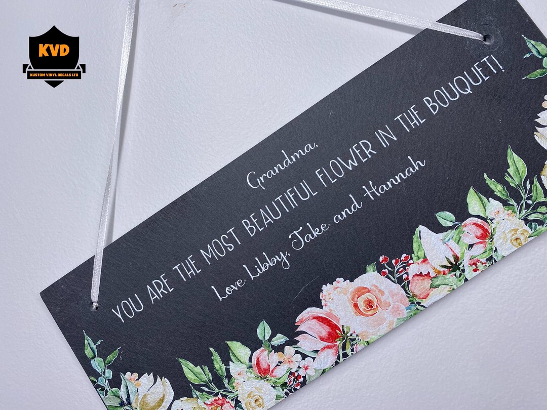Personalised Mum, Nana, Grandmother Slate Hanging Sign, Personalised ...