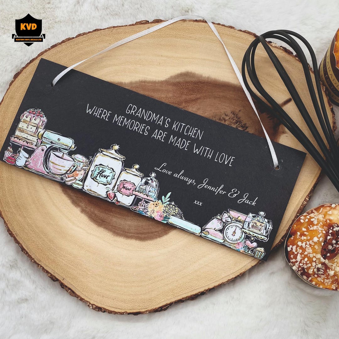 Personalised Mum, Nana, Grandmother Slate Hanging Kitchen Sign ...