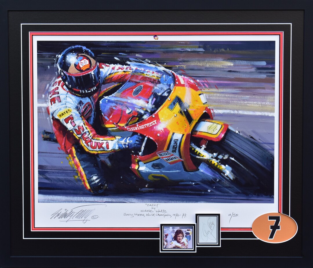 Barry Sheene Signed Art Print – Suzuki RG500 Motorcycle, Nicholas Watts ...
