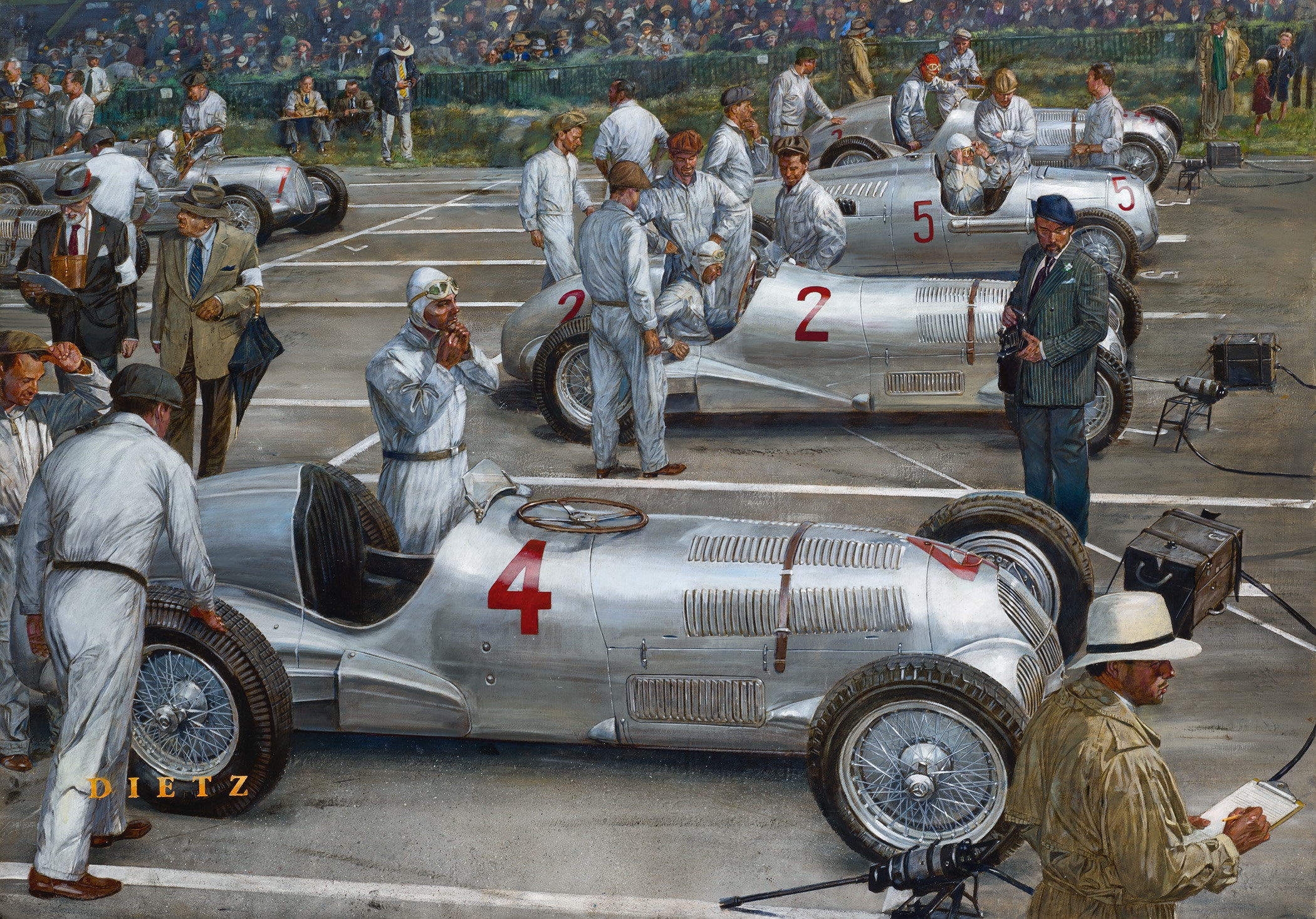 Silver Arrows Motorsport Art Print – 1937 British Grand Prix by James ...