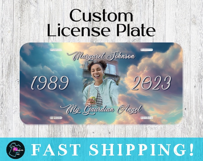 Memorialgift License Plate Custom Car Tag Sympathy Gifts Rest in Peace ...