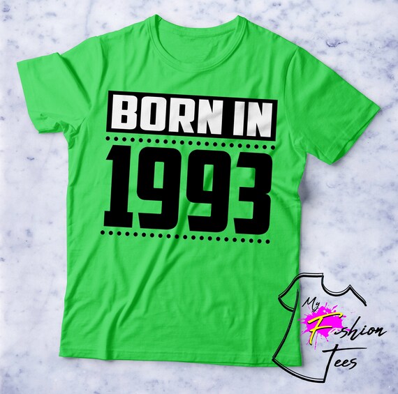 customize-retro-vintage-born-in-1993-birthday-t-shirt-custom-etsy