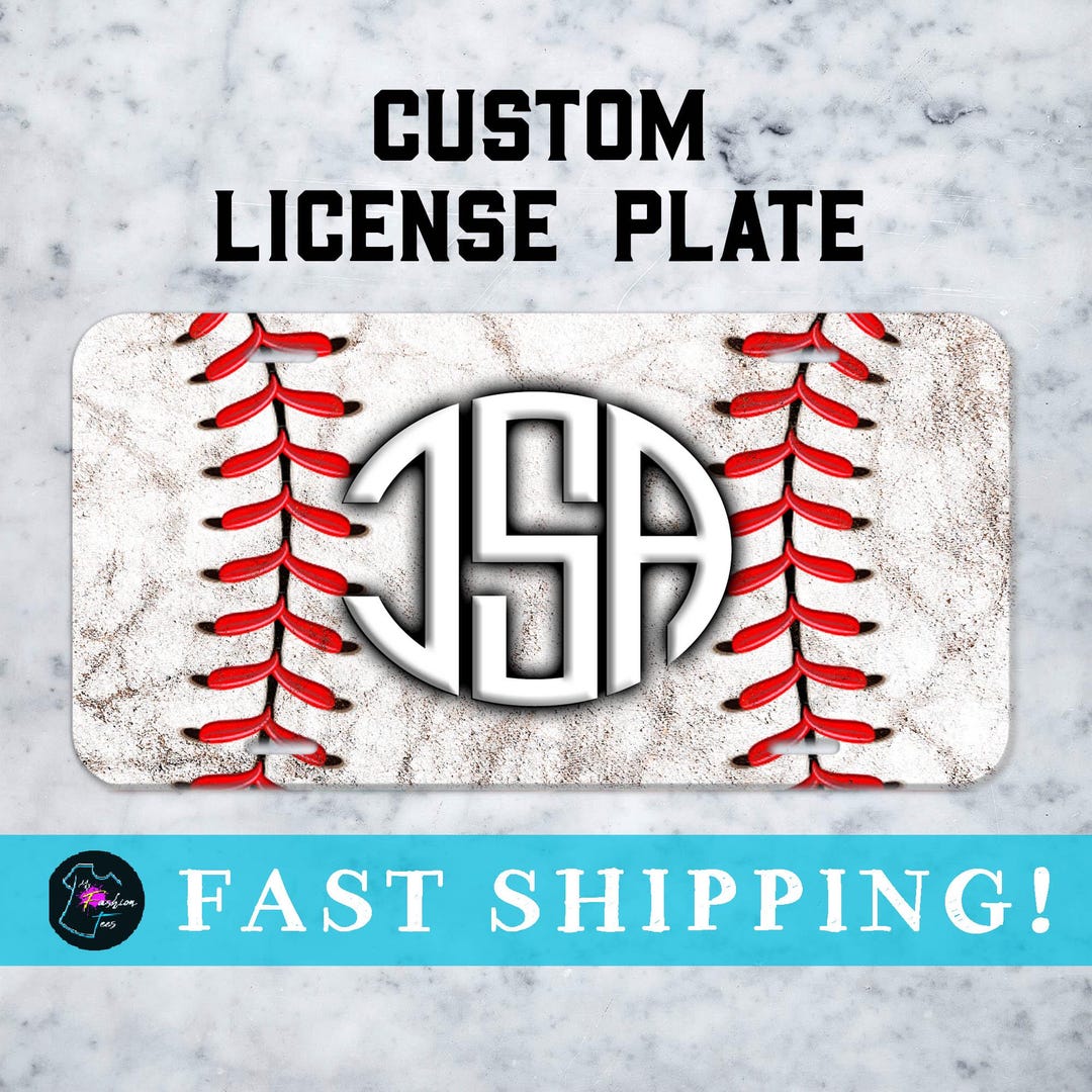 Custom Baseball Initials License Plate | Personalized Baseball Mom Car ...