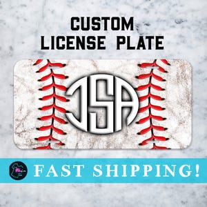 Custom Baseball Initials License Plate | Personalized Baseball Mom Car ...