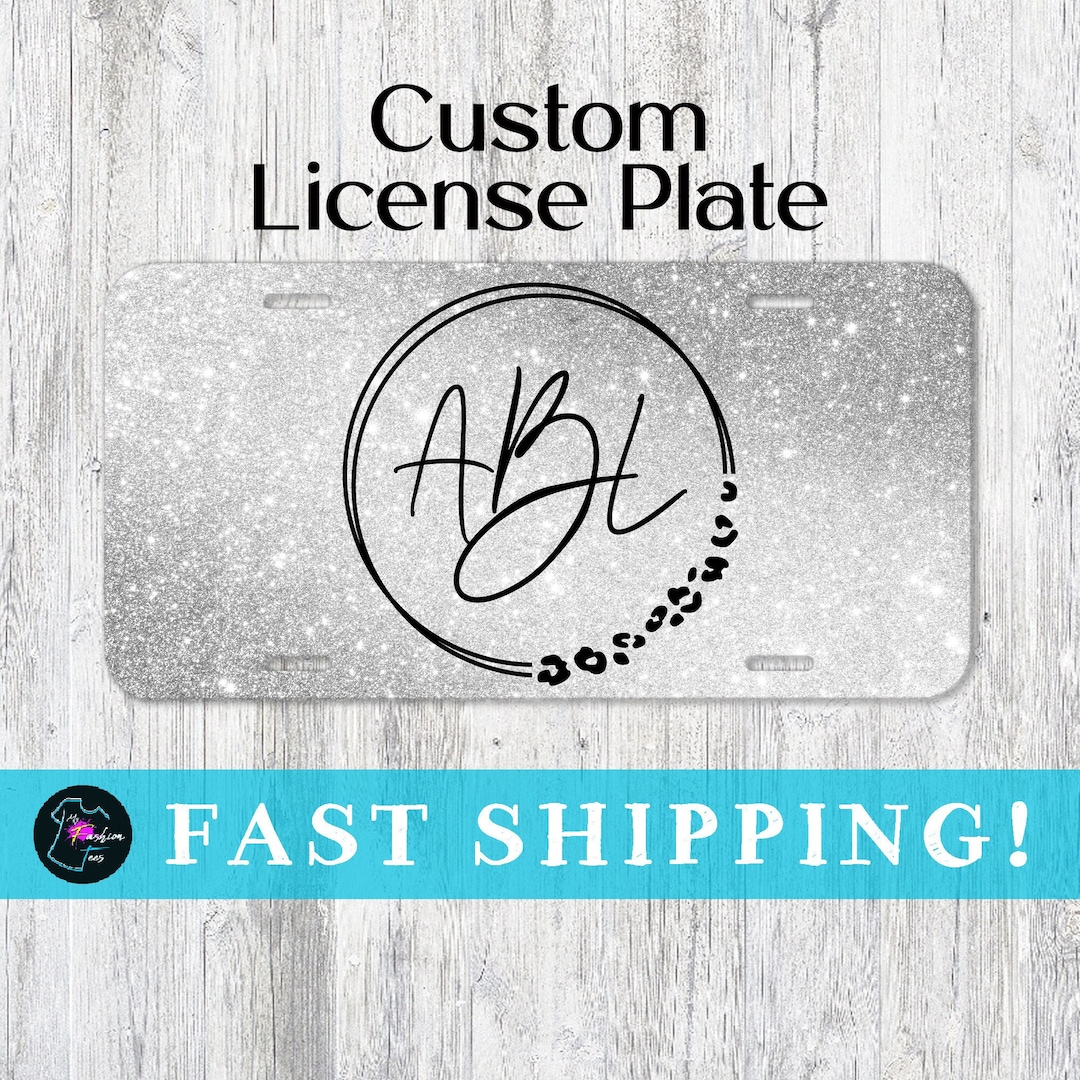 Monogram Initials License Plate Custom Car Decoration Gift for New Car ...