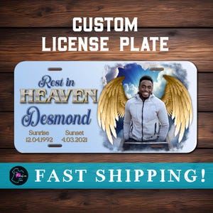 Custom Photo Memorial License Plate | in Memory of Car Tag ...