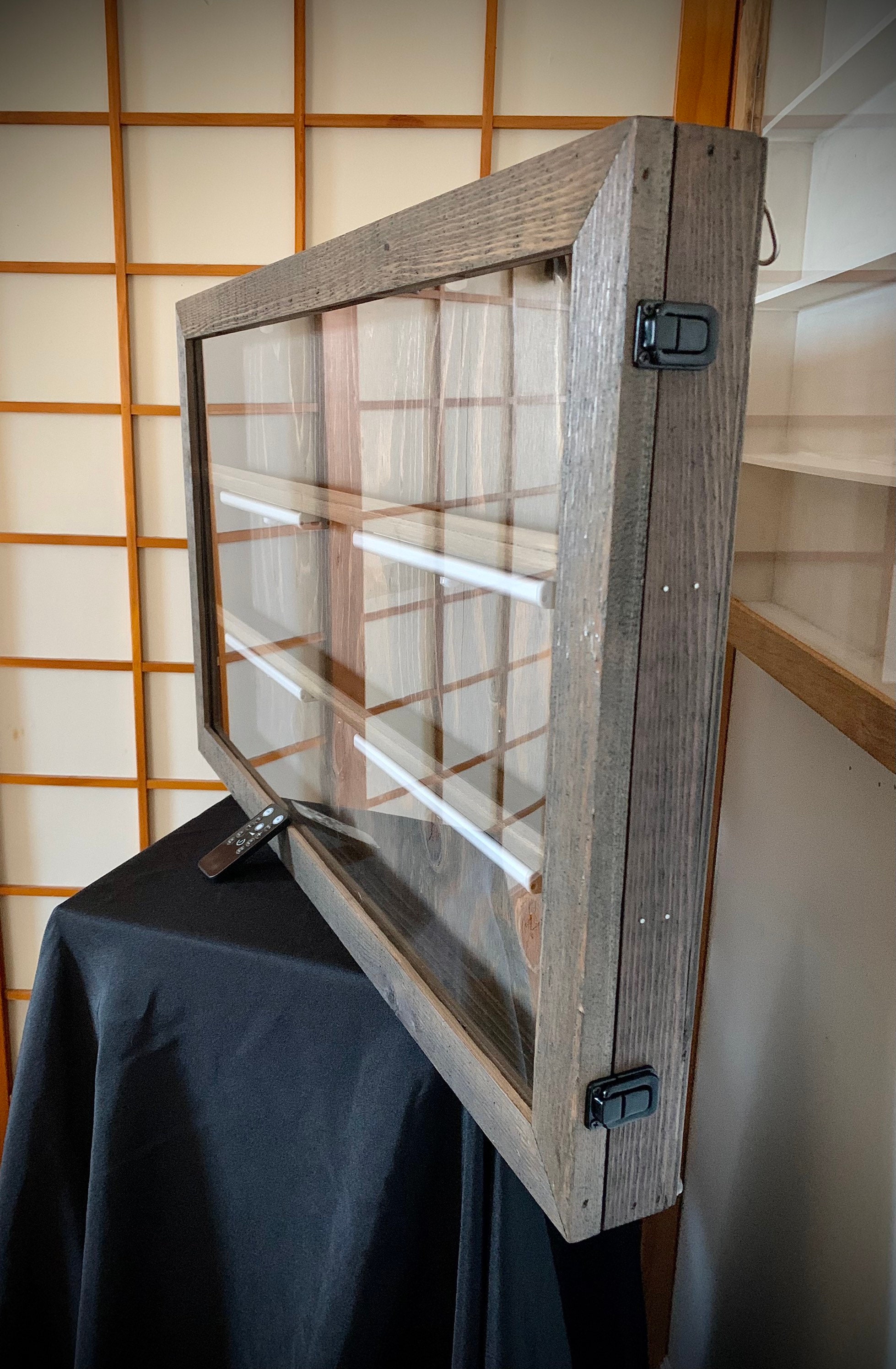 Rustic Cedar Lighted Trading Card Display Case | Etsy