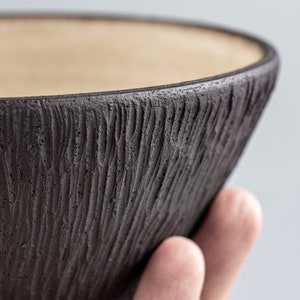 Unique Handmade Stoneware Bowl, Carved Rustic Handcrafted Ceramic ...