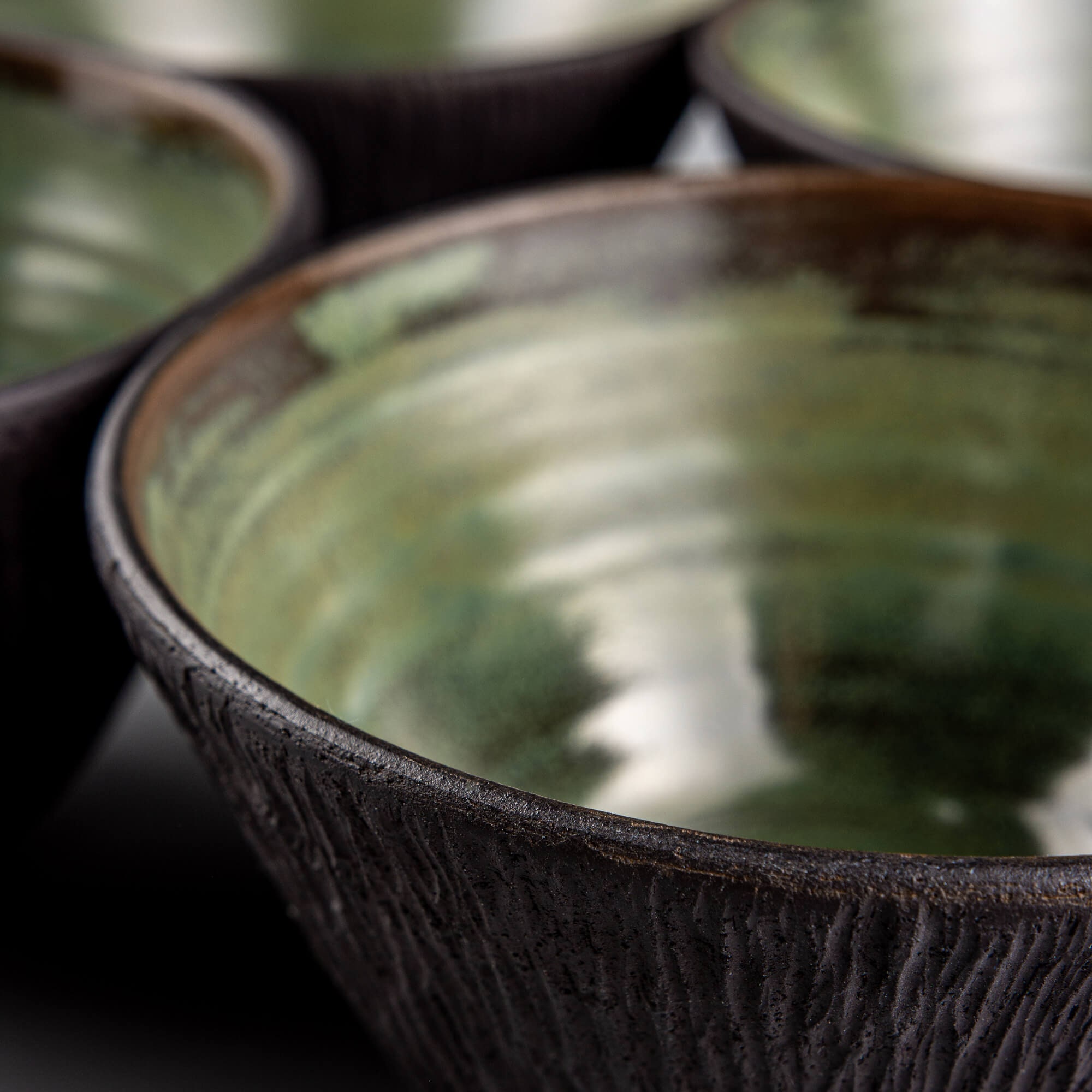 Fine Dining Handcrafted Stoneware Bowl Green, Modern Small Handmade ...