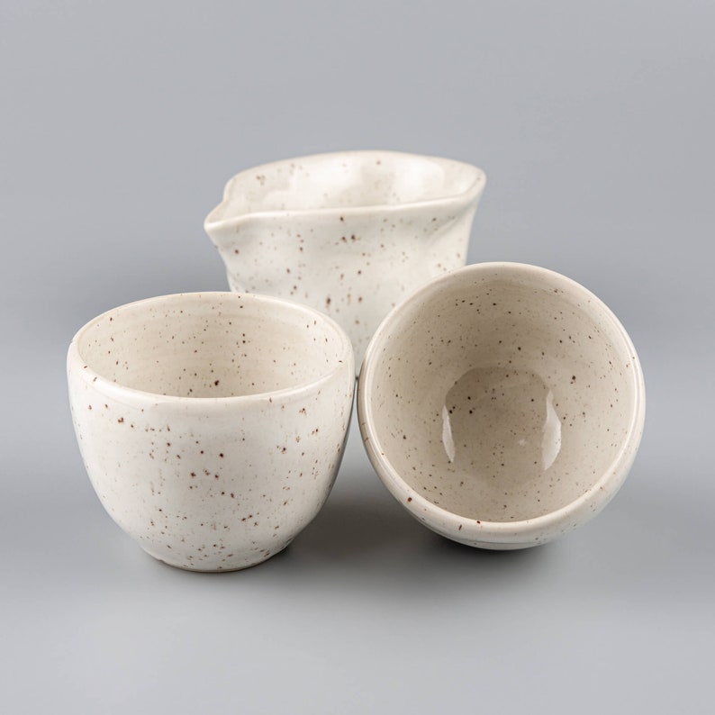 Handmade Ceramic Espresso Cups Set With Milk Pitcher, Unique ...