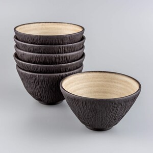 Unique Handmade Stoneware Bowl, Carved Rustic Handcrafted Ceramic ...