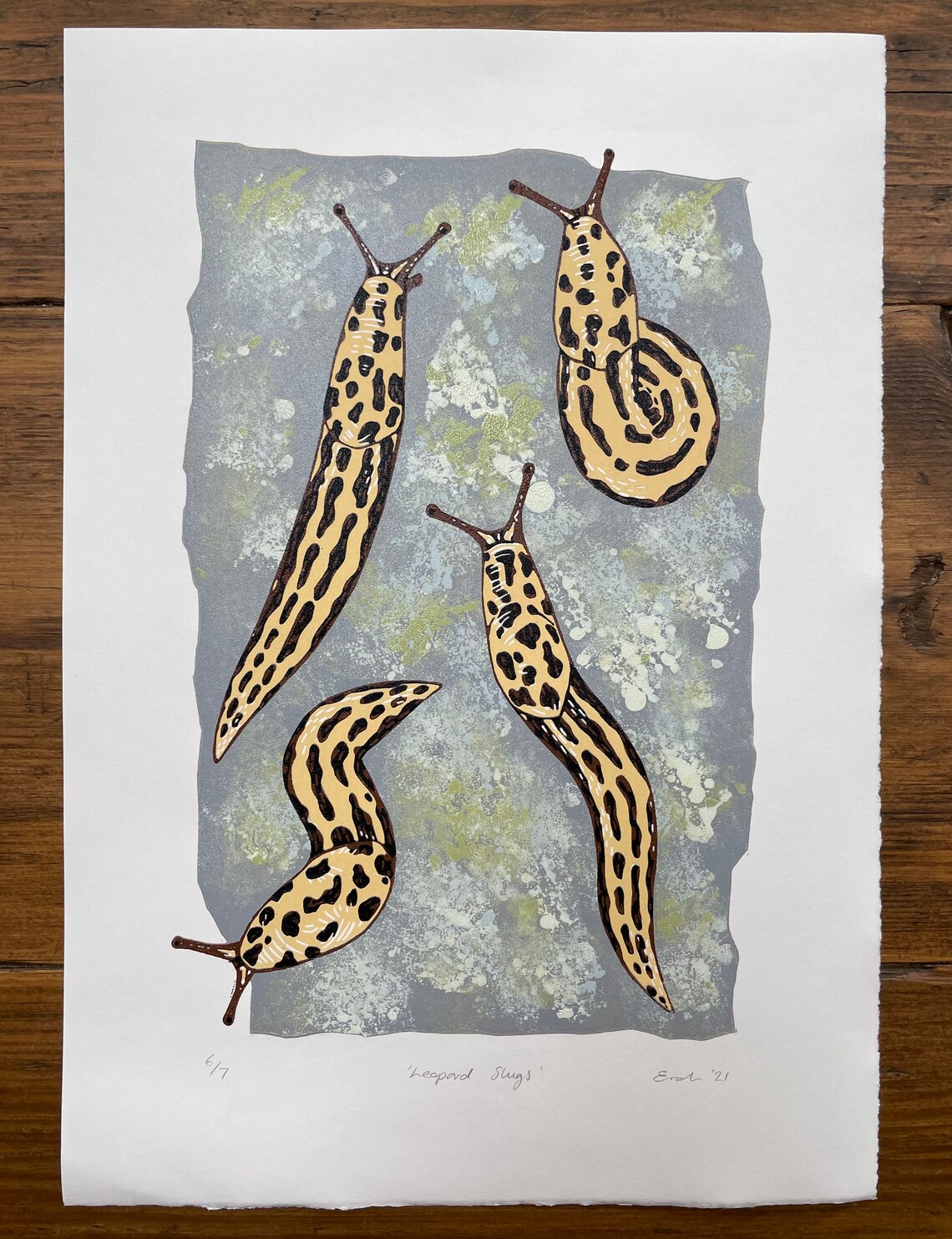 Slug Linocut Print / Leopard Slug/ Creepy Crawlies / Wildlife Art Print ...
