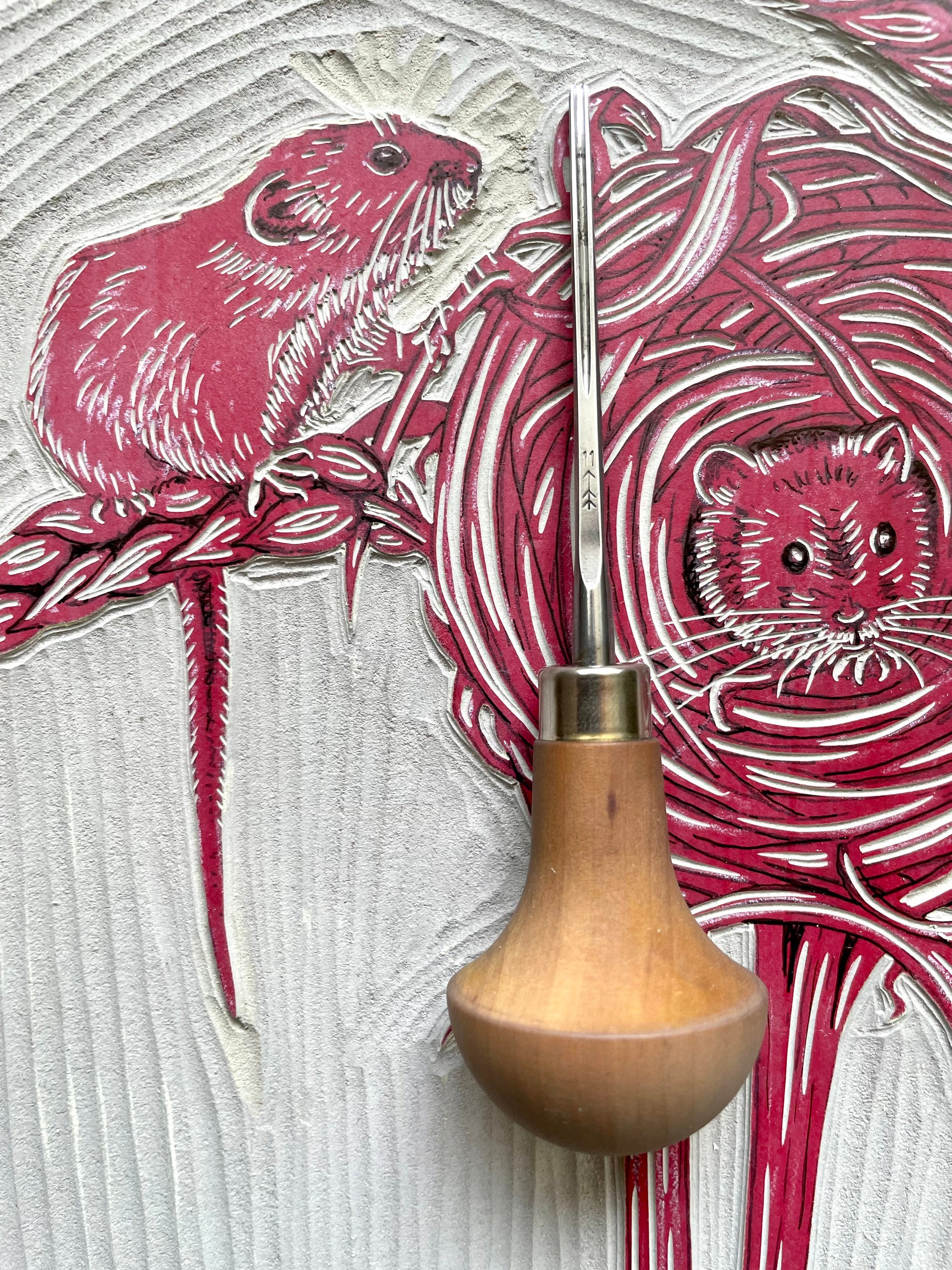 Harvest Mice Linocut Print - Etsy