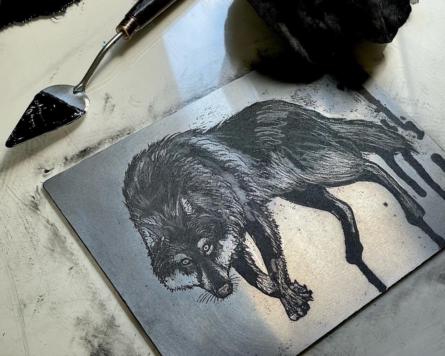 Sugar Lift Wolf Etching - Etsy