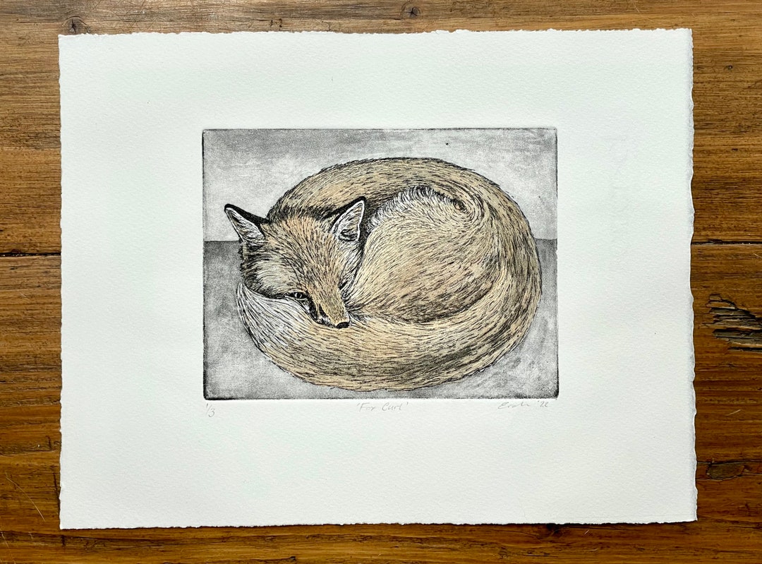 Fox Etching / Aquatint - Etsy
