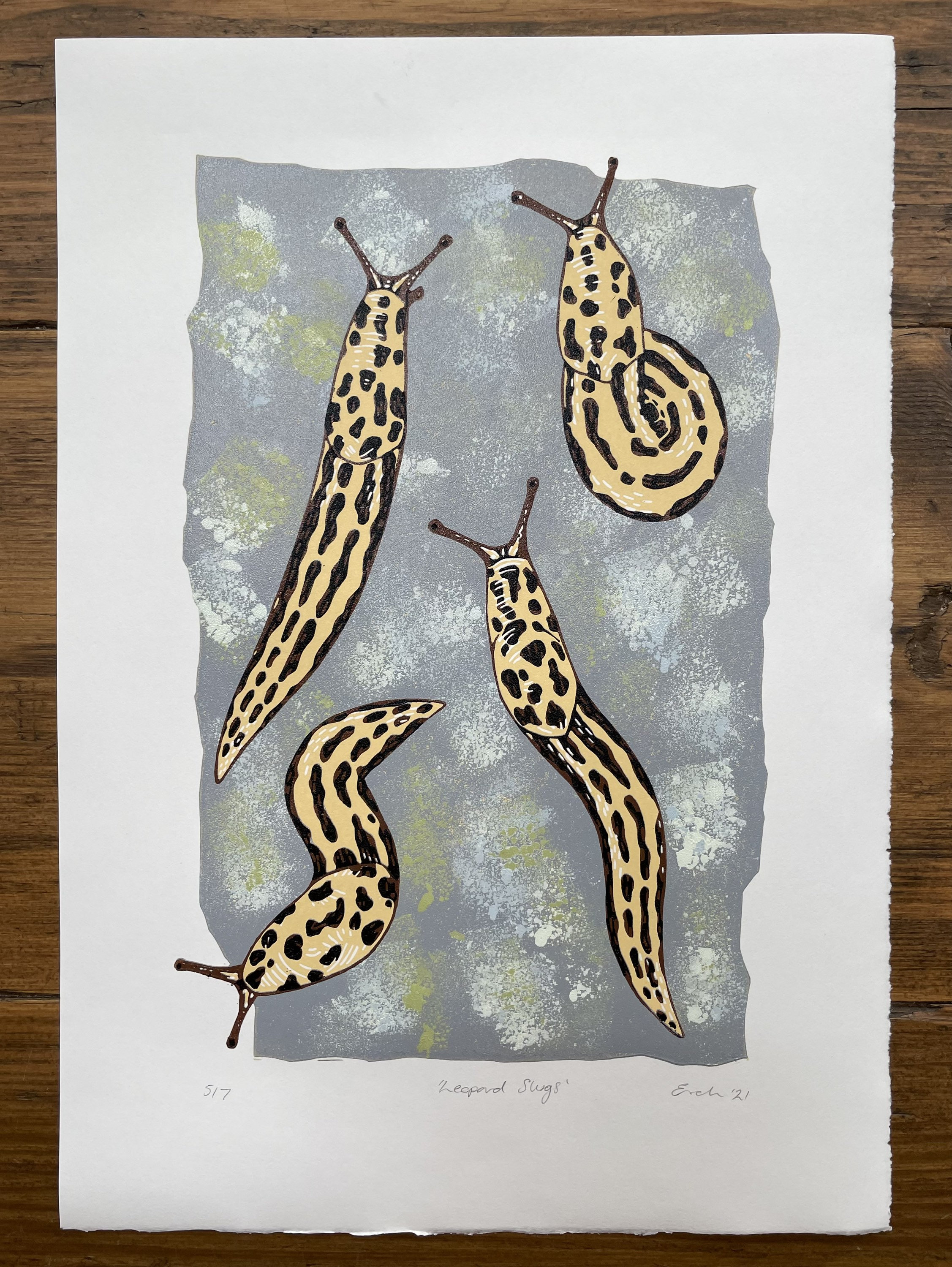 Slug Linocut Print / Leopard Slug/ Creepy Crawlies / Wildlife - Etsy