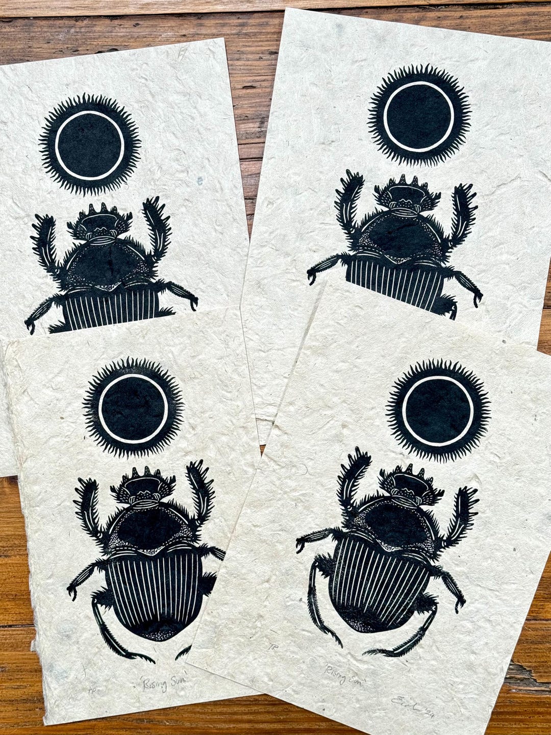 Scarab Beetle Linocut Print - Etsy