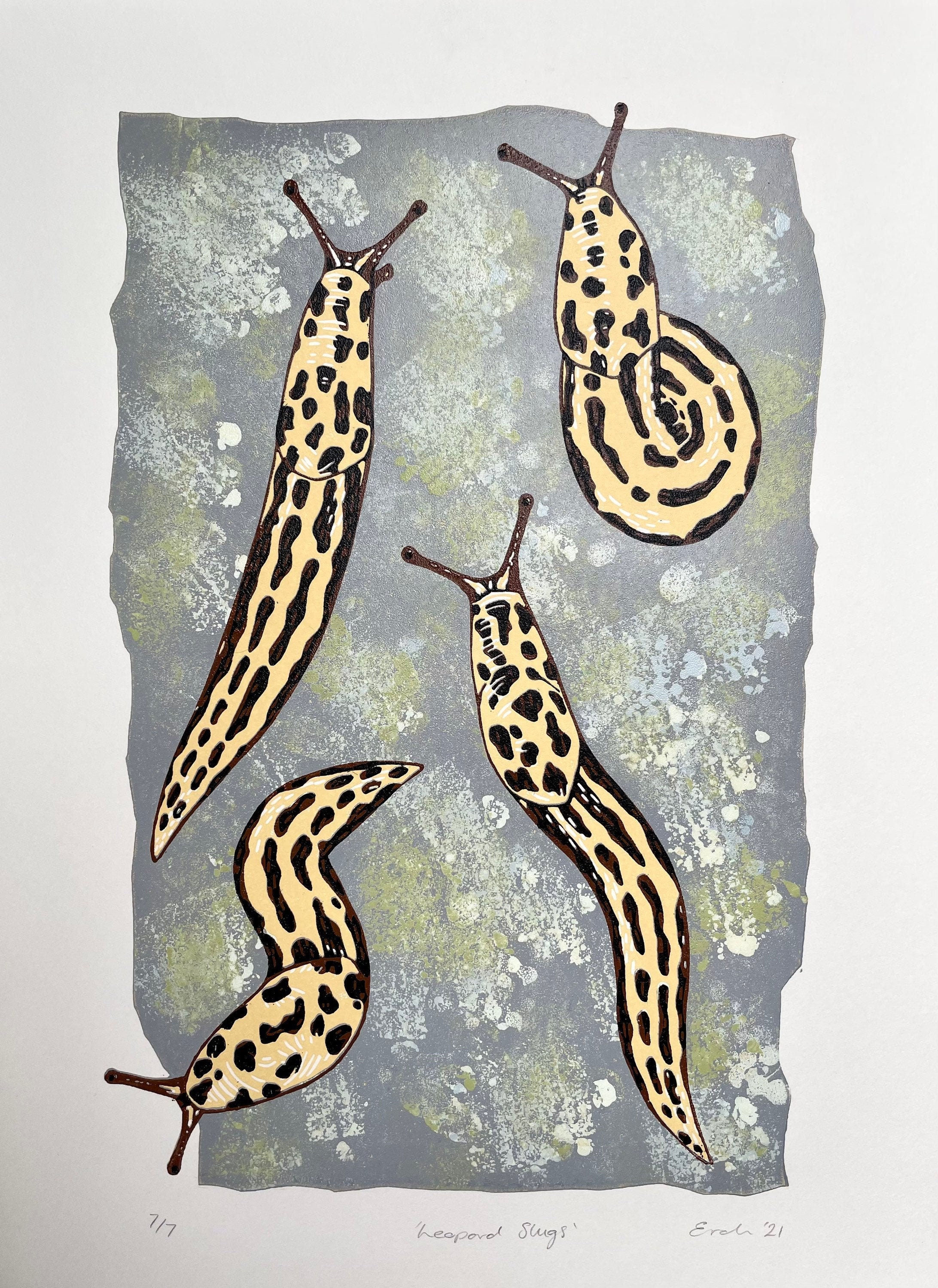Slug Linocut Print / Leopard Slug/ Creepy Crawlies / Wildlife - Etsy