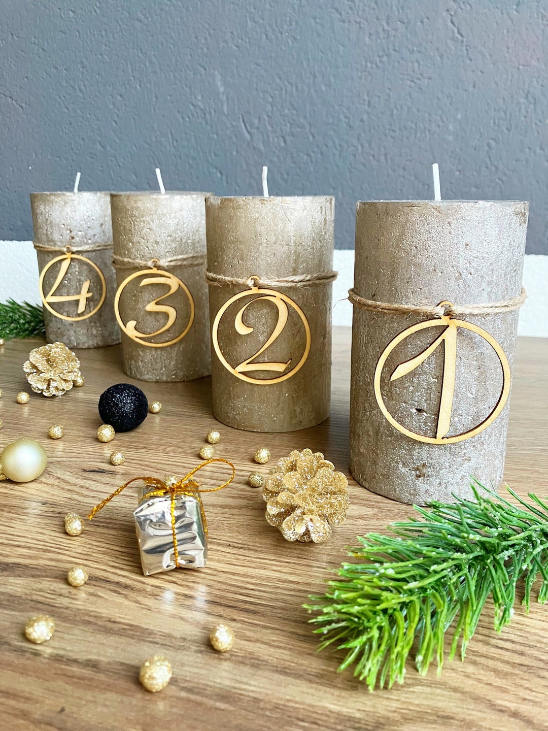 Advent Wreath Numbers Set of 4 Made of Wood - Etsy