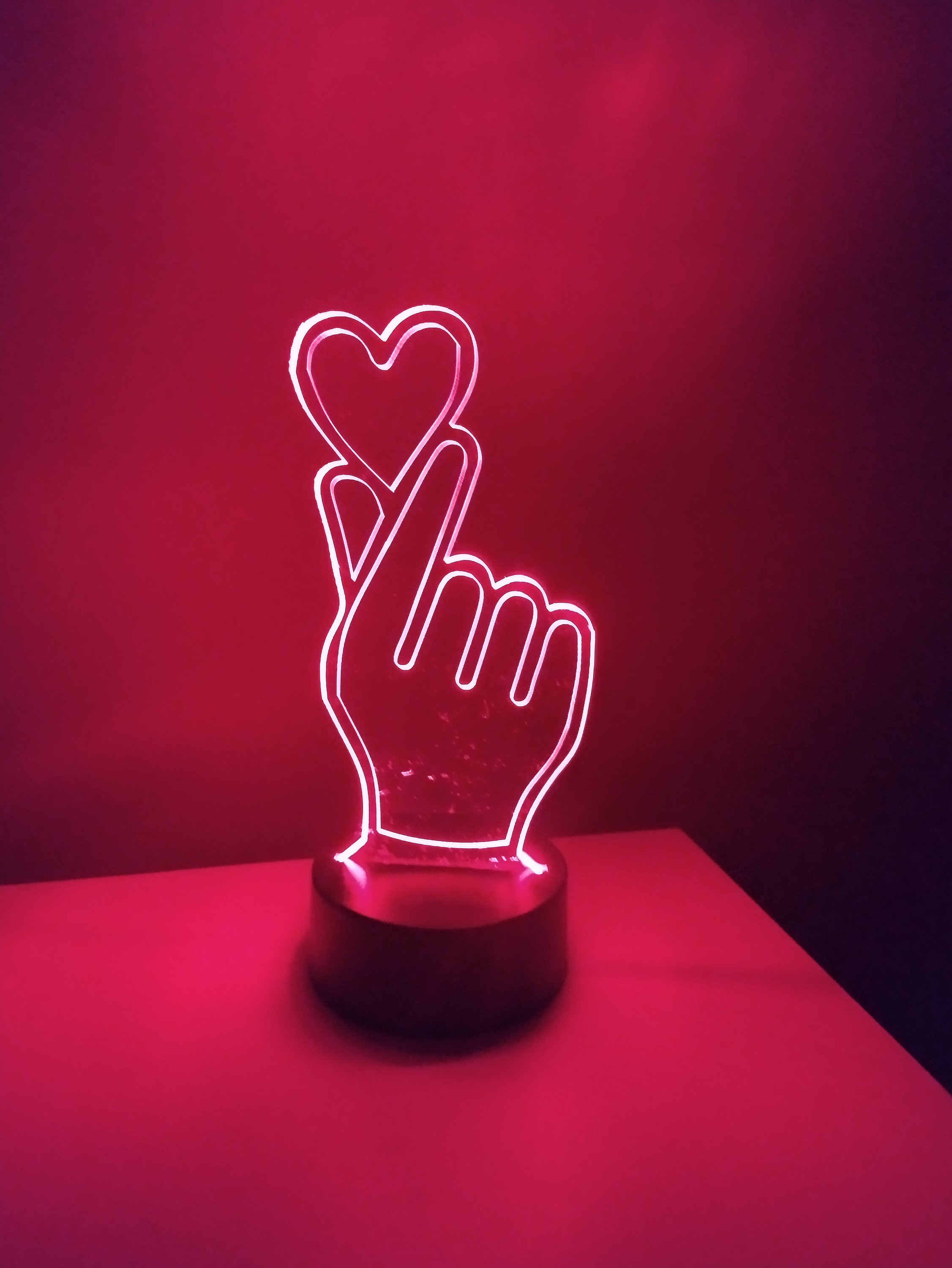 BTS Korean Finger Heart KPOP LED Night Light Lamp Stickers,family Gift ...