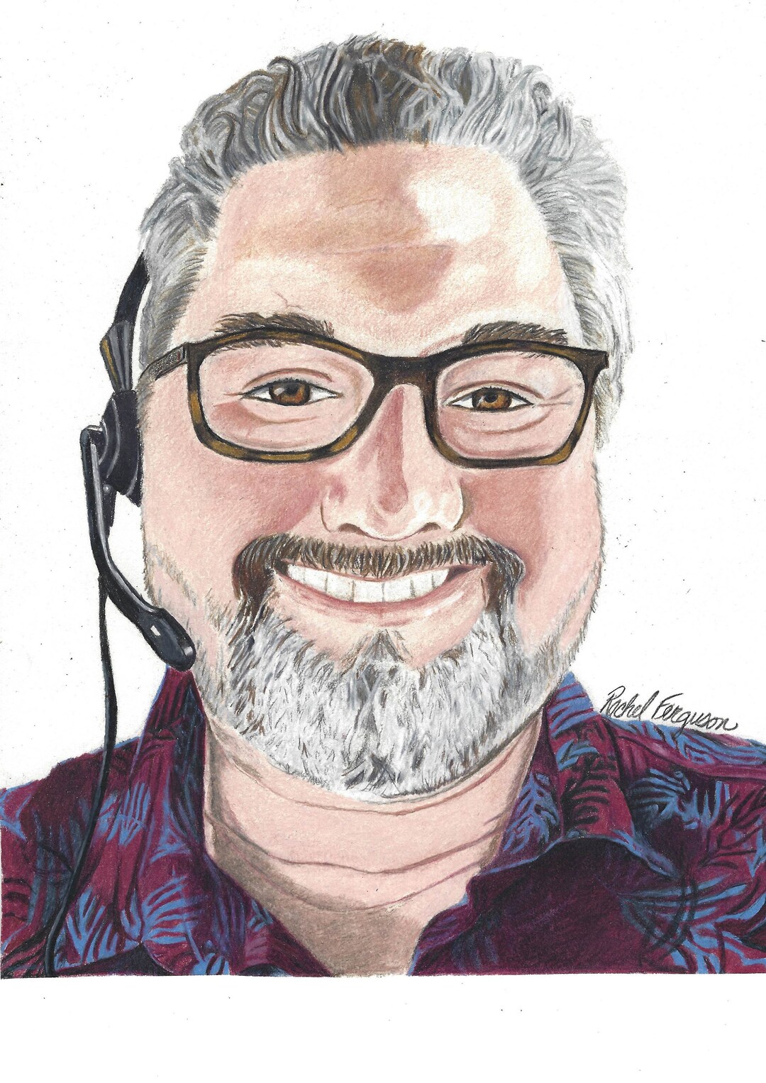 Custom Portrait Colored Pencil Portrait Zoom Background Hand Drawn Art ...