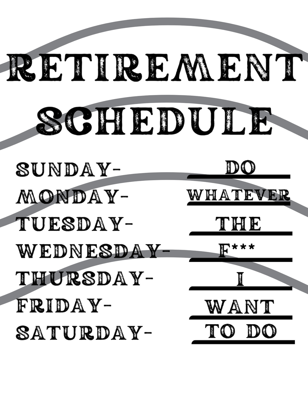 Retirement Schedule SVG - Etsy