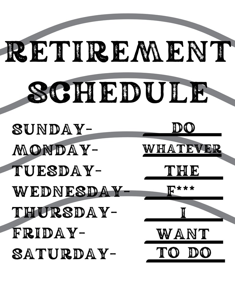 Retirement Schedule SVG - Etsy