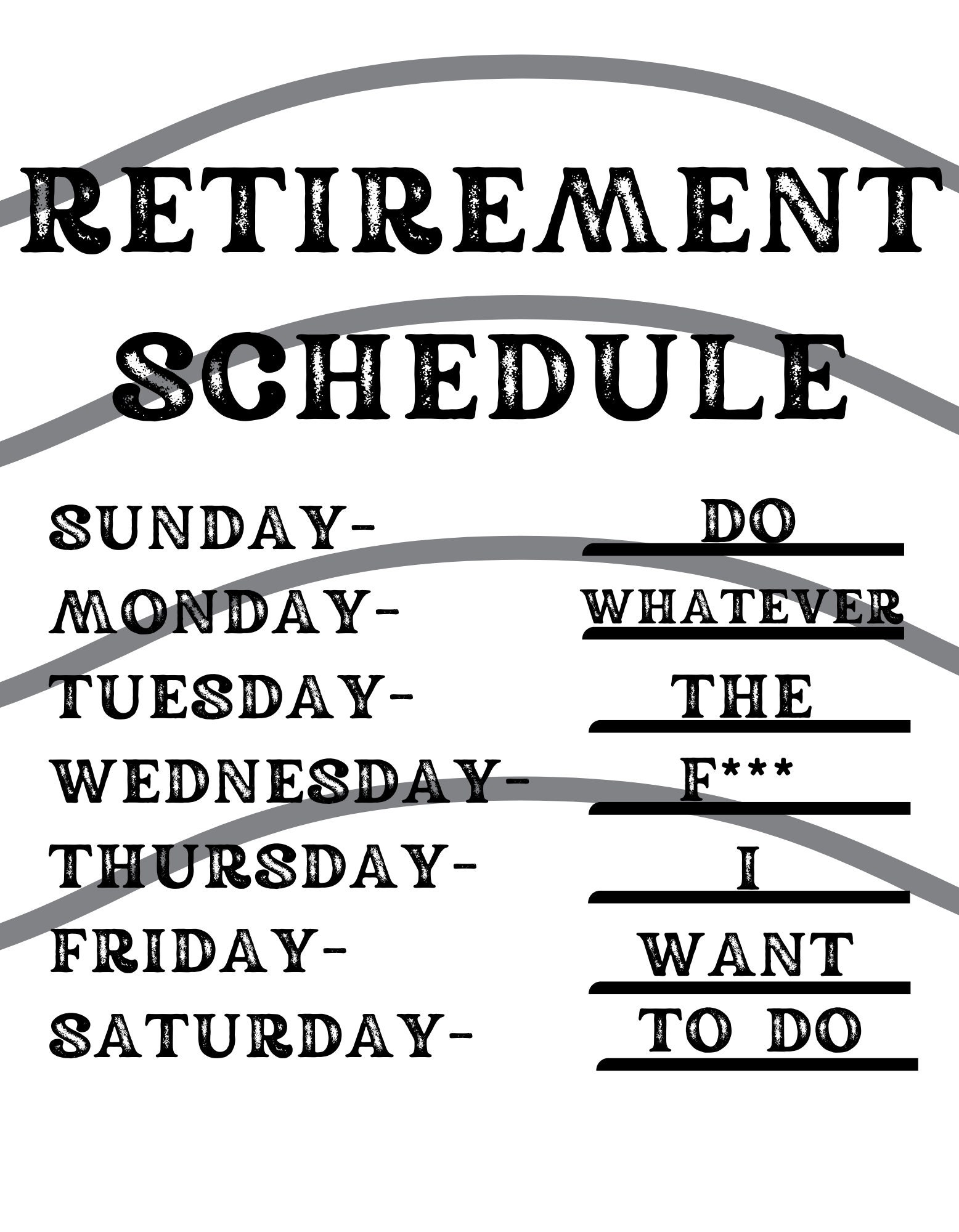 Retirement Schedule SVG - Etsy