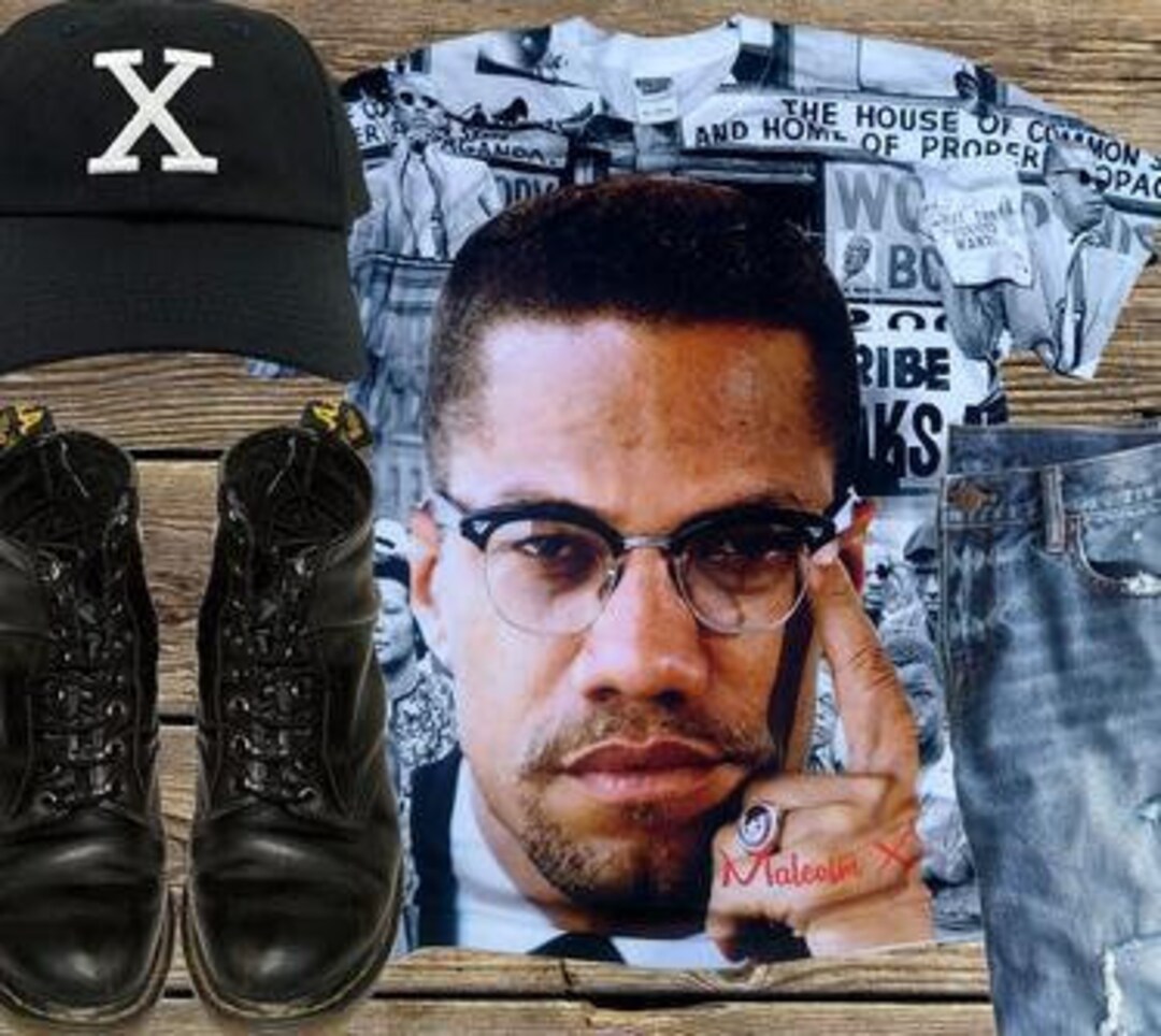 Malcolm X the Thinker Greats Sublimation Tees, Black History ...