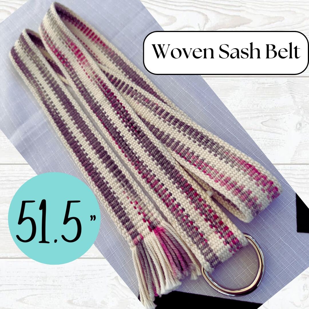 Handwoven Native American Adjustable Belt With Fringe Merino Wool Hand ...