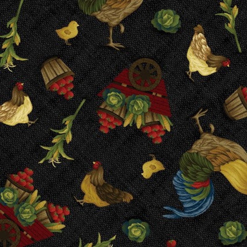 Rooster Fabric - Etsy
