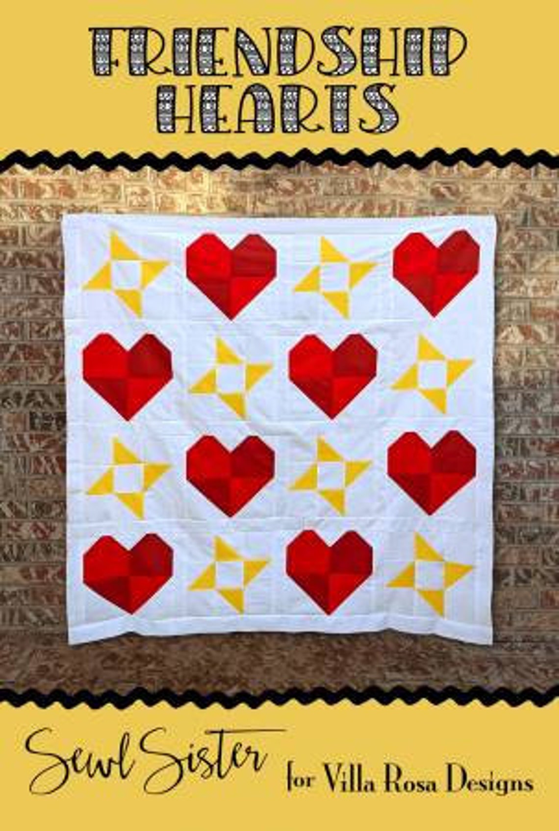 Friendship Hearts Quilt Pattern Fat Quarter Quilt Villa - Etsy
