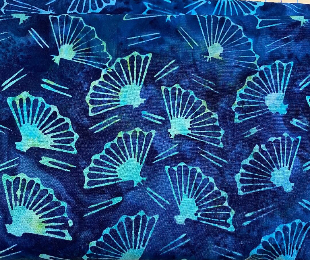 Navy Sea Fans, Batik, Fabric by the HALF Yard, Java Batiks - Etsy