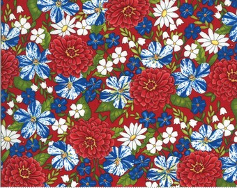 Moda Red White and Blue Fabric - Etsy
