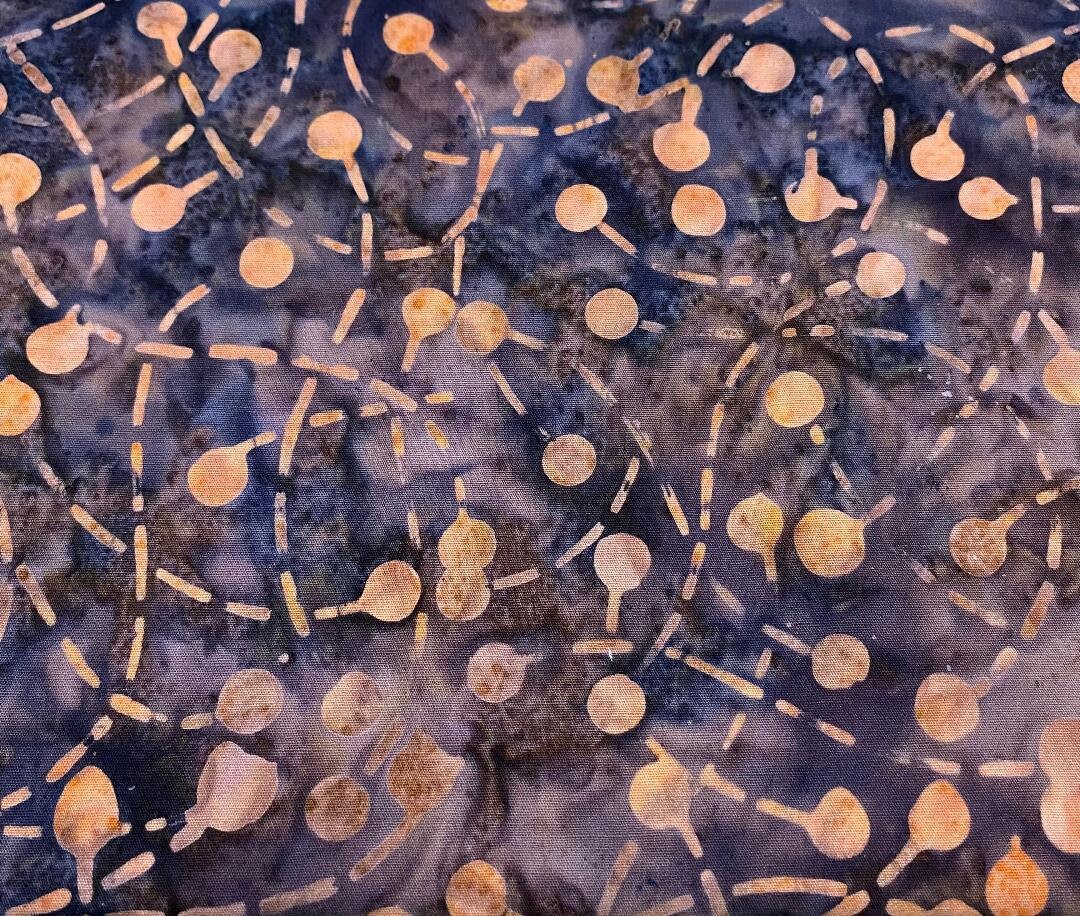 Ginger, Brown, Blue, and Orange, Dot, Batik, Fabric by the HALF Yard ...